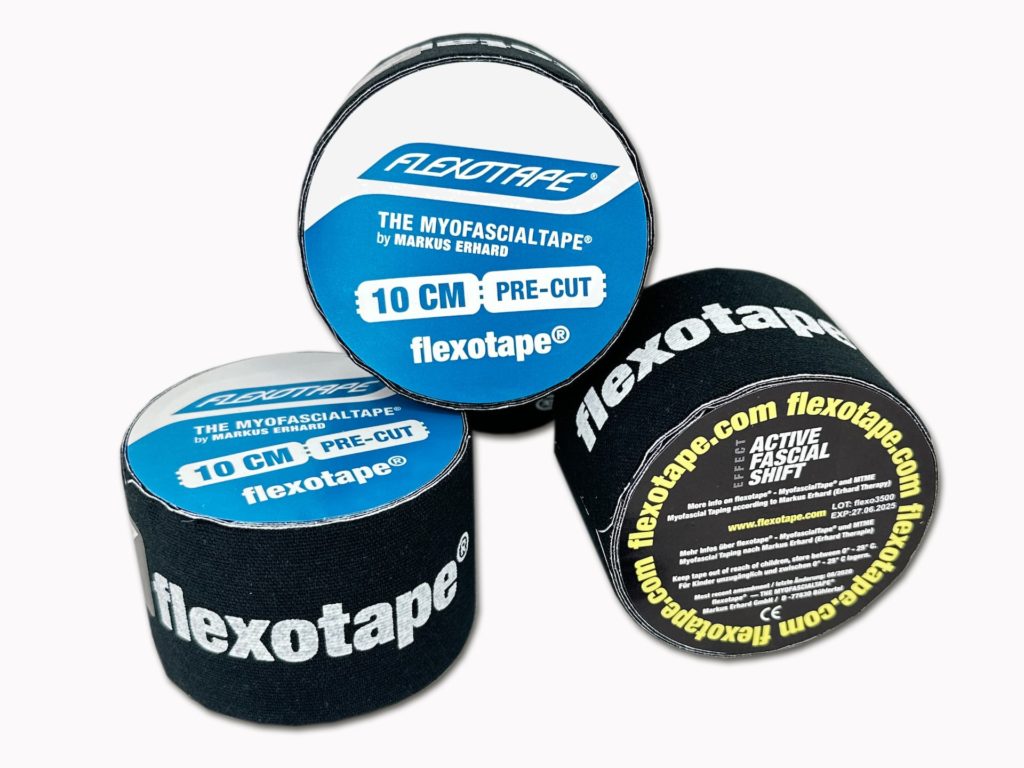 flexotape® black with white print, pre-cut 10 cm | flexotape®